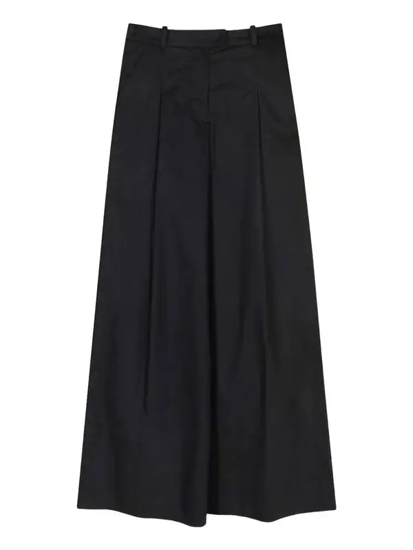 Malloni Pleated Cotton Trousers - Black