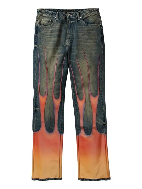 WHO DECIDES WAR BY EV BRAVADO Flame Denim Jeans - Multi