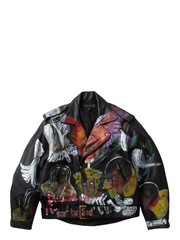 WHO DECIDES WAR Star Moto Leather Jacket - Multi