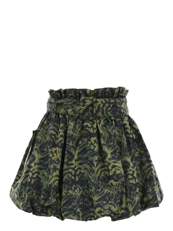 Ulla Johnson Penina Bubble Hem Mini Skirt - Desert Jasper