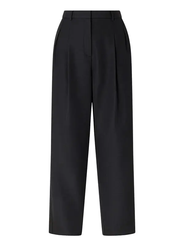 TWP Cornelia St. Satin-trimmed Wool Pants - Black