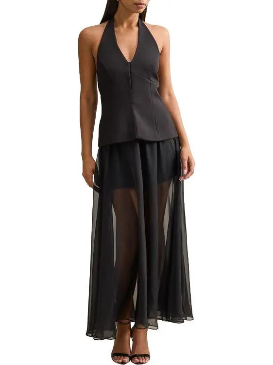 EVER NEW Martine Halter Maxi Dress - Black