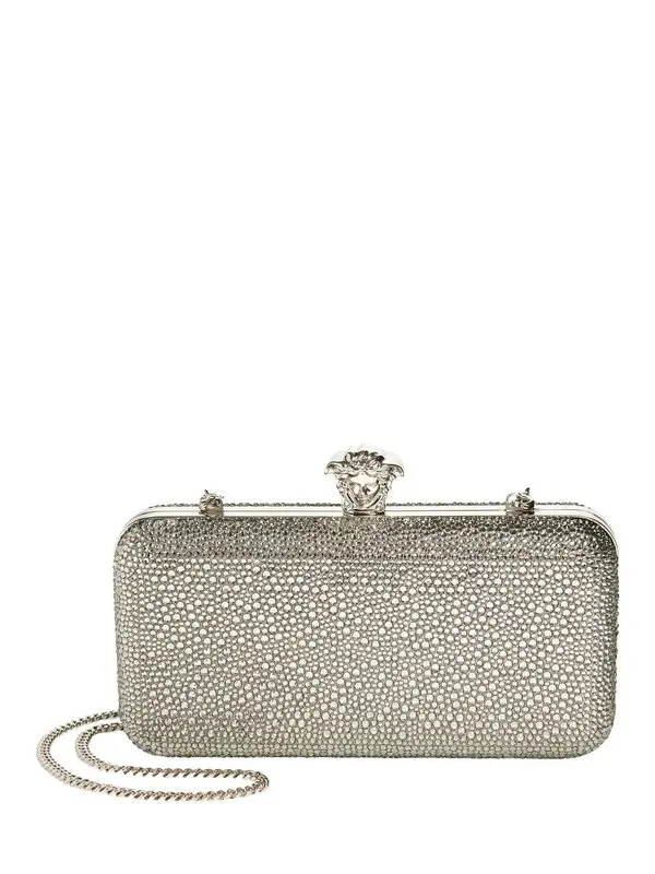 Versace Embellished Clutch - Pearl Grey-palladium