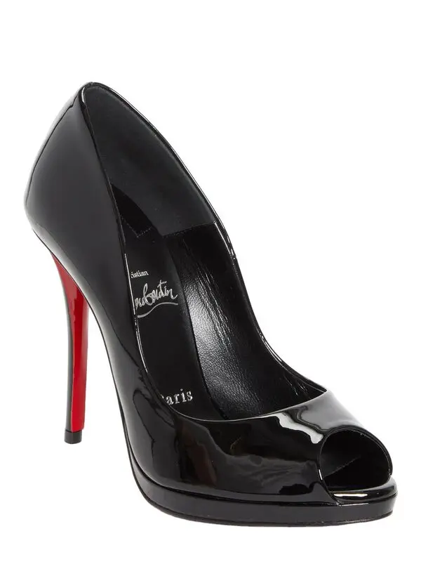 CHRISTIAN LOUBOUTIN Lady Z Peep-toe Pumps - Black/black