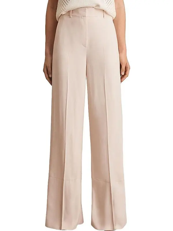 REISS Petite Wide-leg Pants - Pink