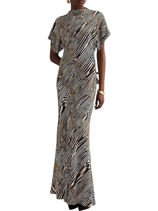 MALINA Alivia Short Sleeve Maxi Dress - Moire