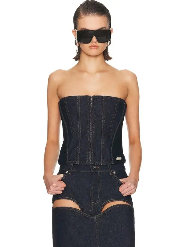 Jean Paul Gaultier Denim Corset Top - Indigo