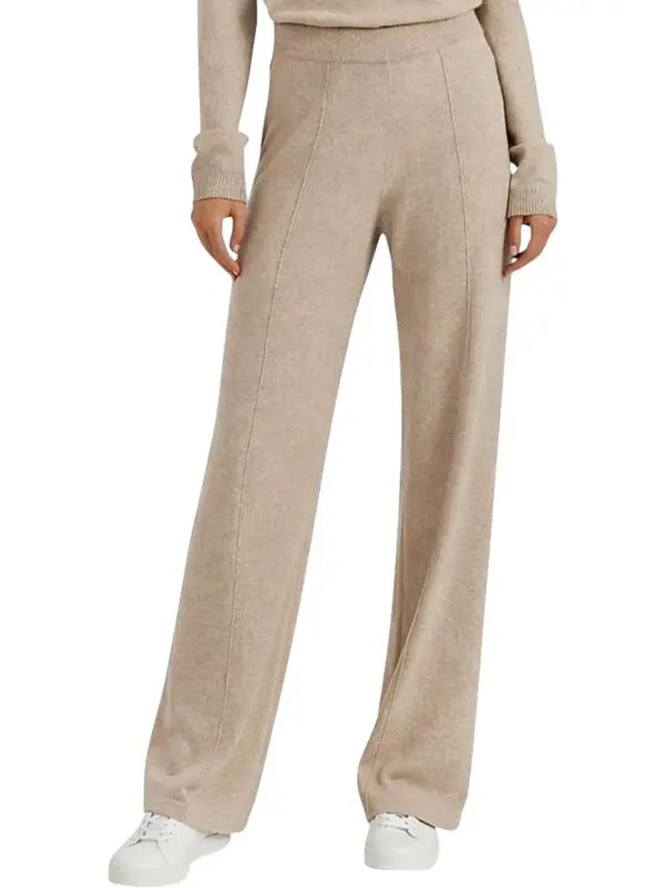 Chinti & Parker Wool Cashmere Wide Leg Track Pants - Soft Oat
