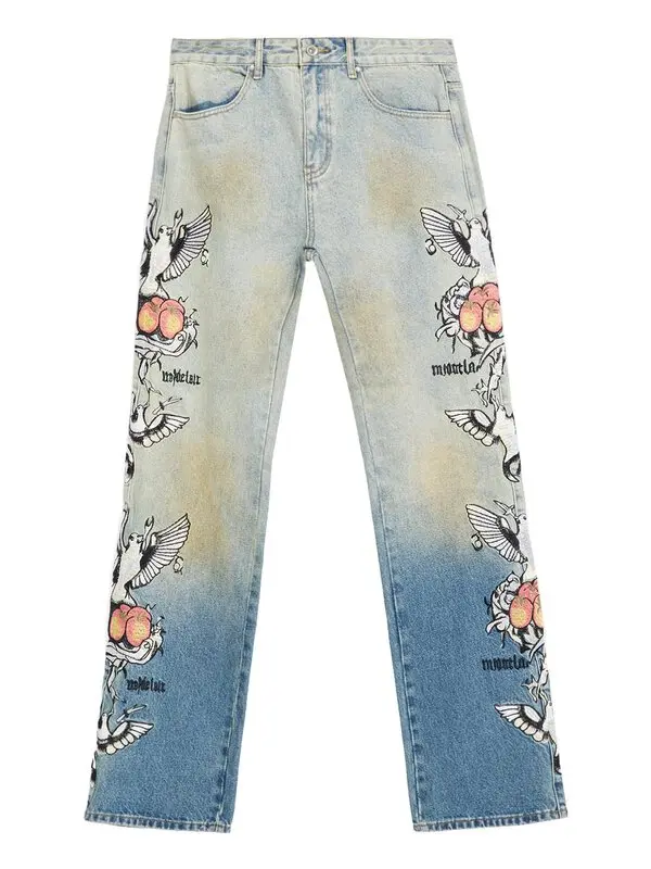 WHO DECIDES WAR BY EV BRAVADO Dove Embroidered Jeans - Denim