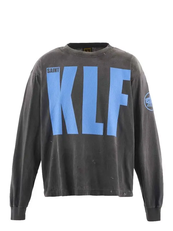 SAINT MXXXXXX X The Klf Long Sleeve Tee Washed And Blue - Black