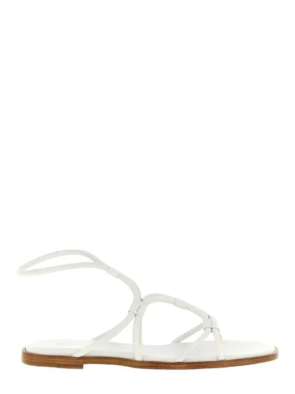 GIANVITO ROSSI Nappa Ankle-strap Sandals - White