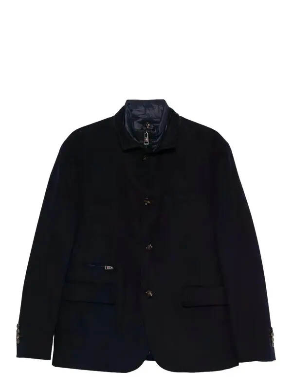 KIRED Button-fastening Detachable-collar Jacket - Blue