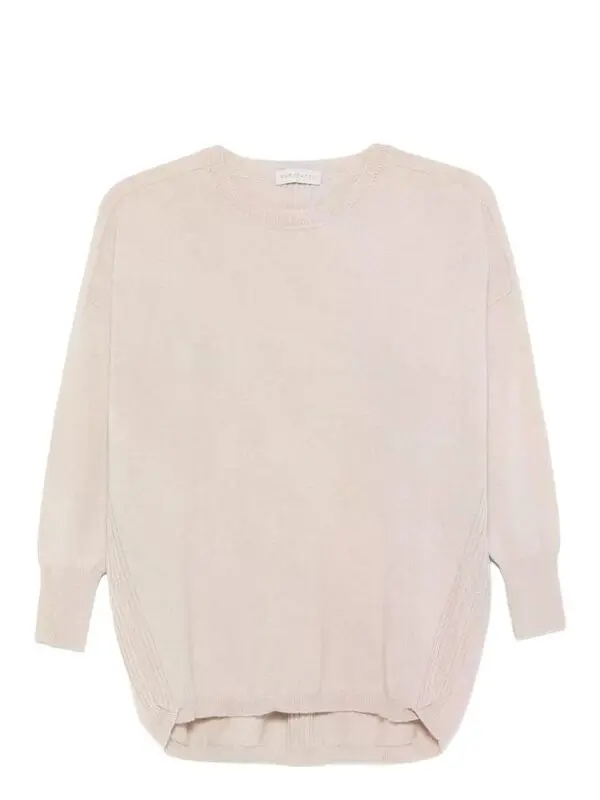 PUROTATTO Round-neck Knit Sweater - Neutrals