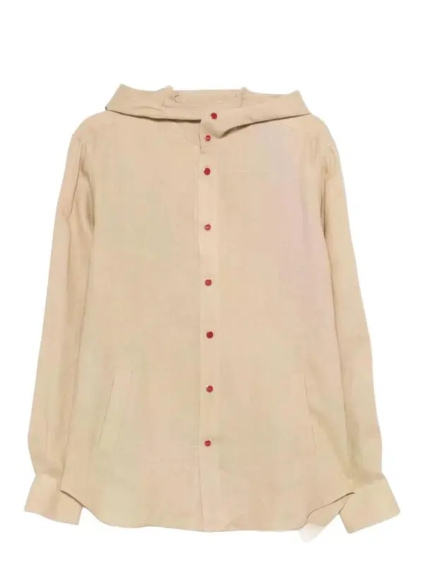 Kiton Hooded Button Shirt - Neutrals