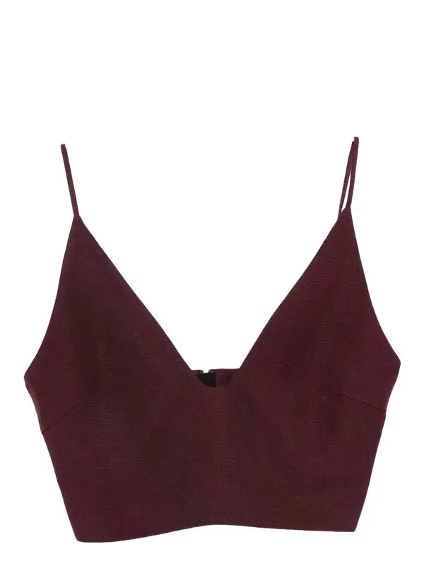 JIL SANDER V-neck Crop Top - Purple