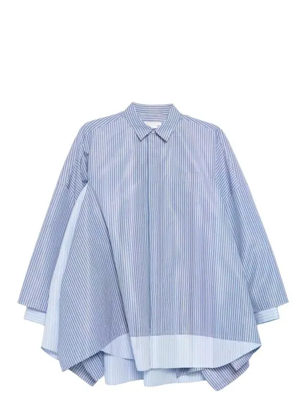 Sacai Striped Poplin Shirt - Blue