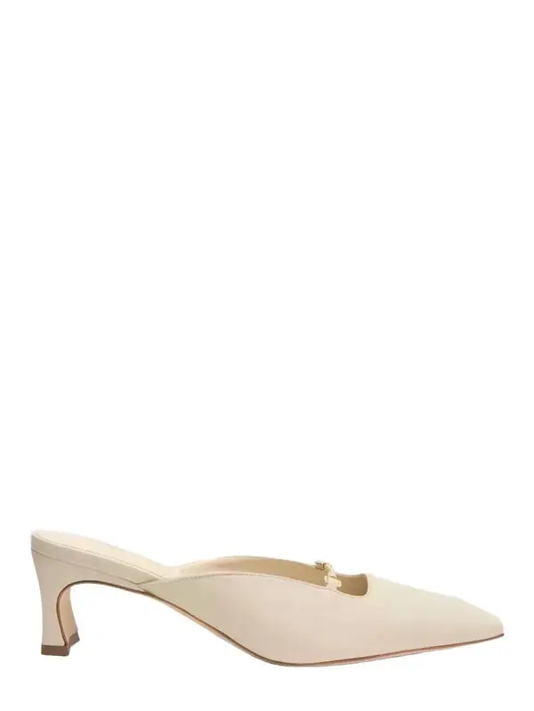 By Far Leda Sculpted Chain Leather Mules - White