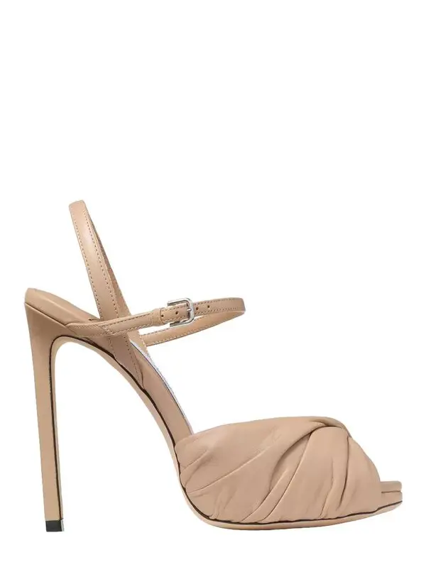 JIMMY CHOO Elly Twisted Sandals - Neutrals