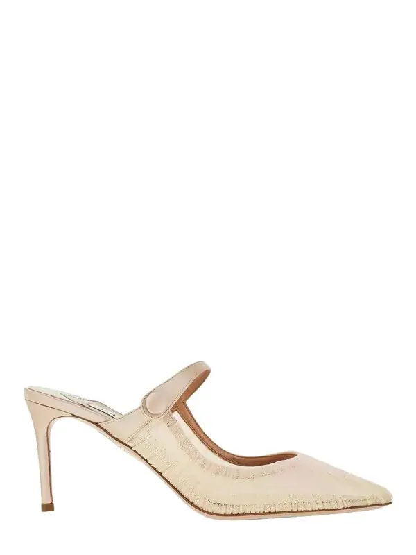 AQUAZZURA Voile Strappy Pointed-toe Mules - Pink