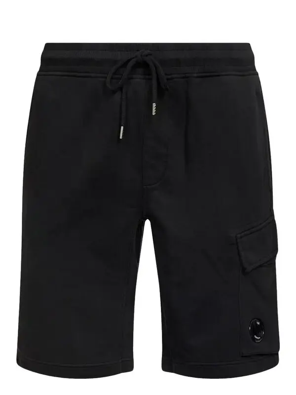 C.P. COMPANY Ribbed Elasticated Shorts - Black