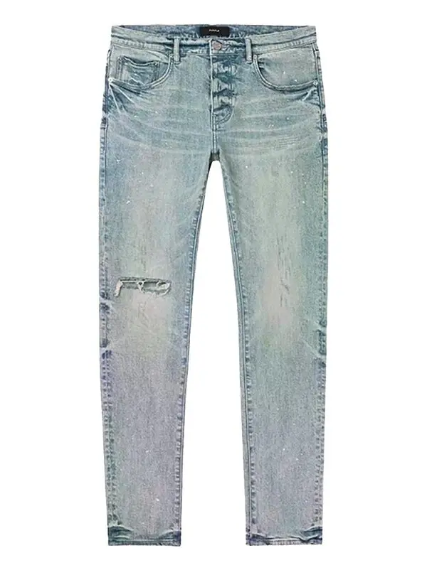 PURPLE BRAND Worn Reflective Denim Jeans - Blue