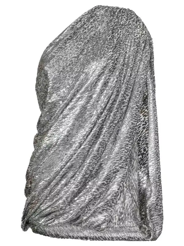Stella McCartney One-shoulder Gathered Dress - Silver