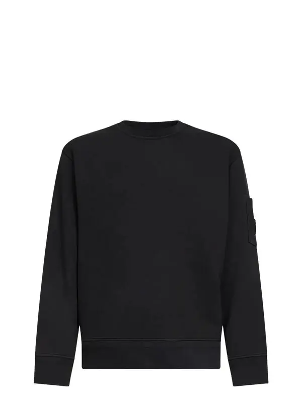 C.P. COMPANY Crew-neck Sweatshirt With Snap-buttoned Patch Pocket - Black