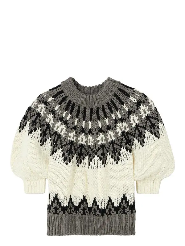 Altuzarra Marty Fair Isle Cotton Sweater - Neutrals