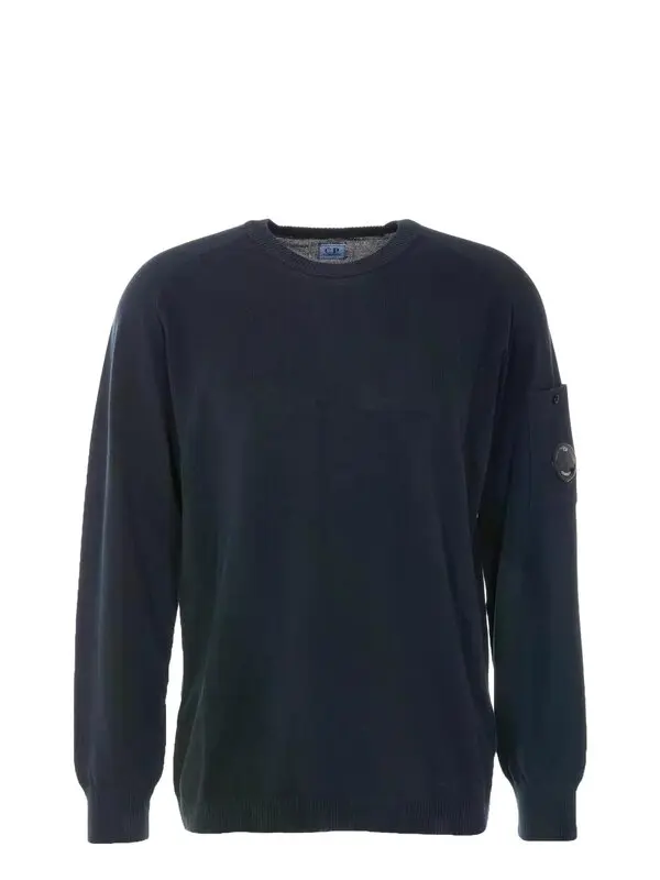 C.P. COMPANY Crew-neck Sweatshirt With Logo Detail - Blue