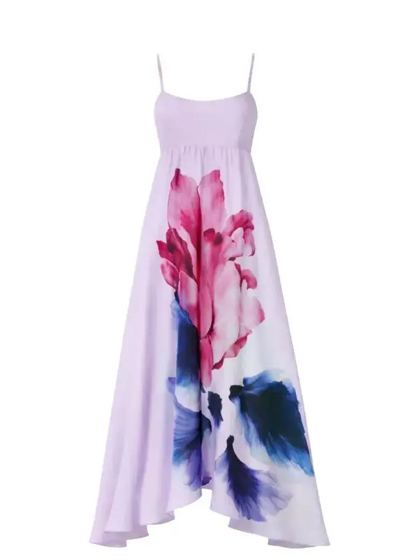 AZLEE Rachel Floral-print Midi Dress - Purple