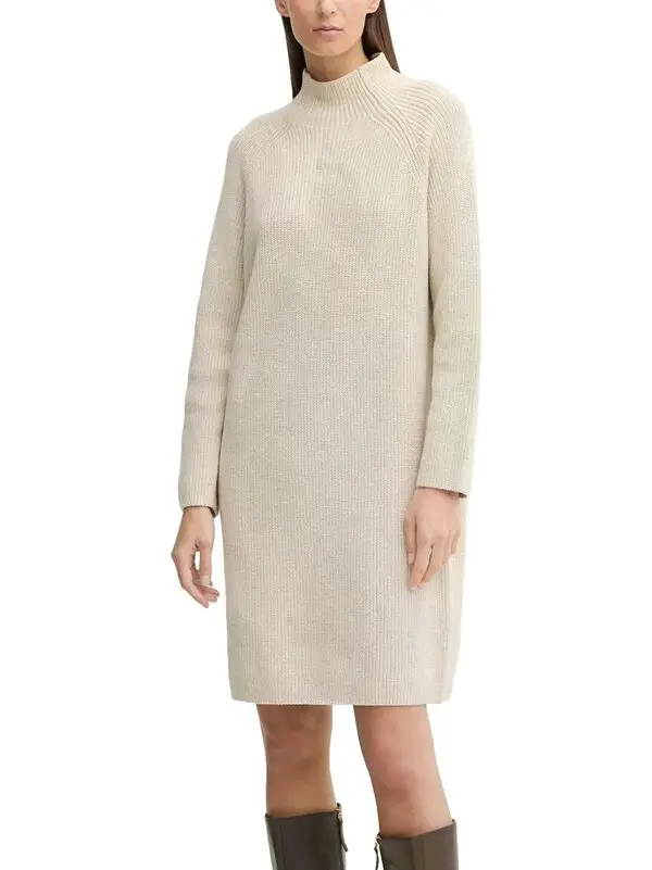 Marc O'polo High-neck Ribbed Dress - Neutrals