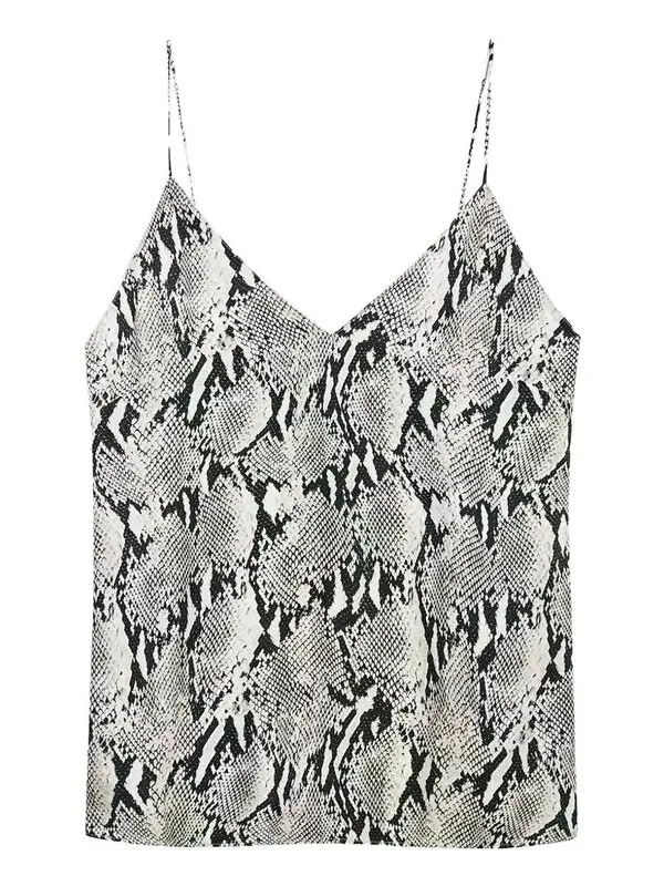 ANINE BING Python V-neck Top - White
