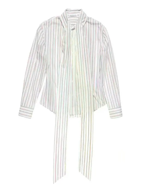 Acne Studios Striped Tie Shirt - White