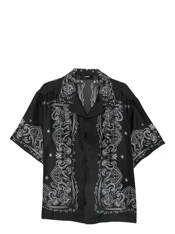 Amiri Bandana-print Short-sleeve Shirt - Black