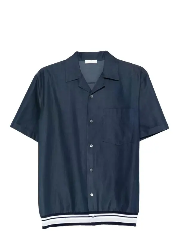 PANICALE Camp-collar Ribbed Shirt - Blue