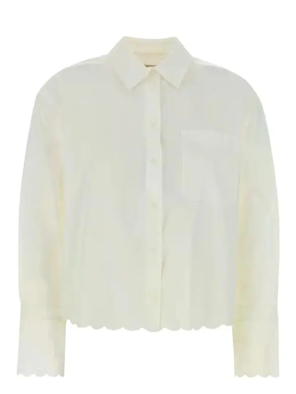 Max Mara Scalloped Poplin Shirt - White