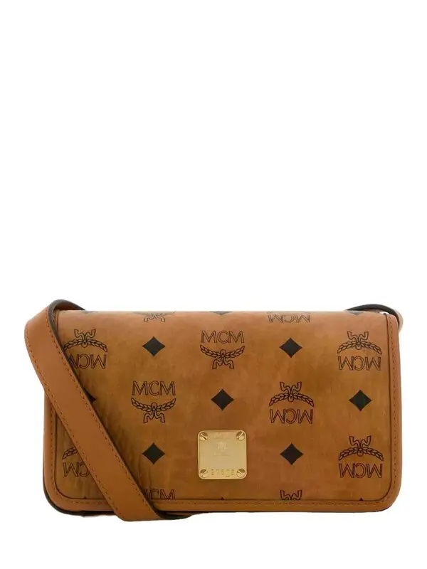 Mcm Aren Visetos Crossbody Bag - Brown