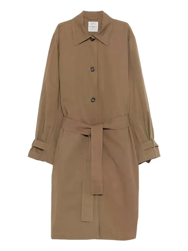 TOTEME Belted Button-fastening Coat - Brown