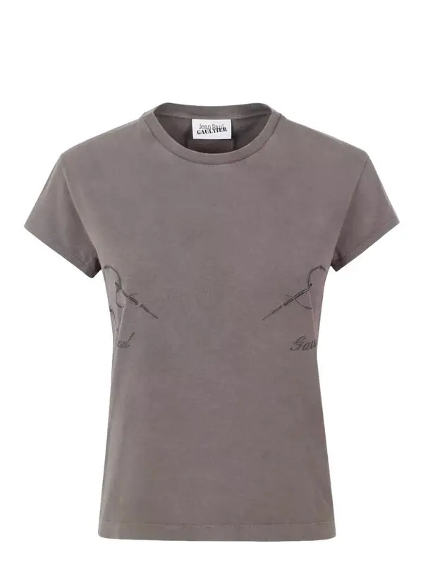 JEAN PAUL GAULTIER Graphic Embroidered T-shirt - Grey