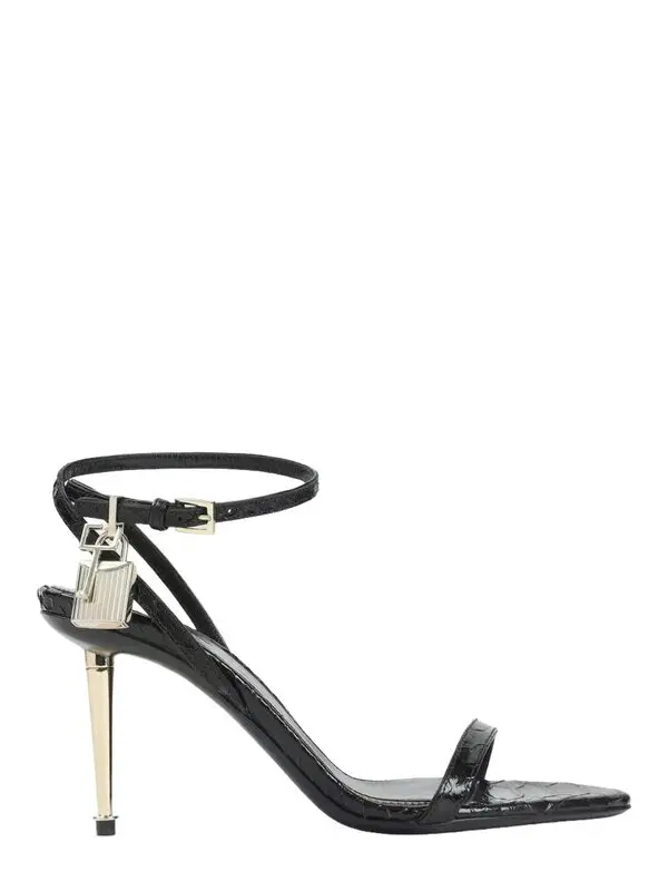 TOM FORD Padlock-detail Heeled Sandals - Black