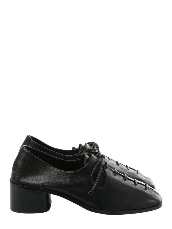 Hereu Lace-up Block-heel Pumps - Black