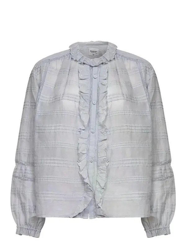 MARANT ETOILE Button Ruffled Shirt - Blue