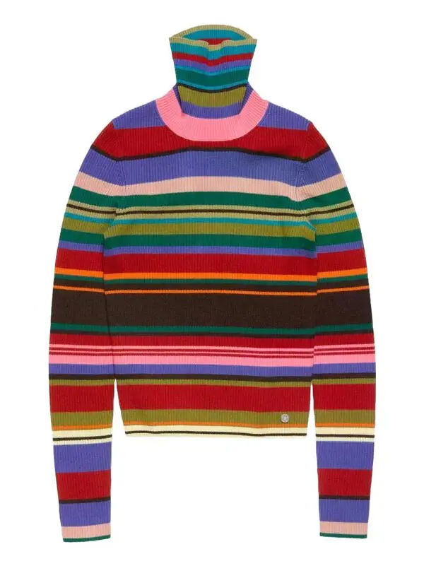 Acne Studios Striped Turtleneck Sweater - Red