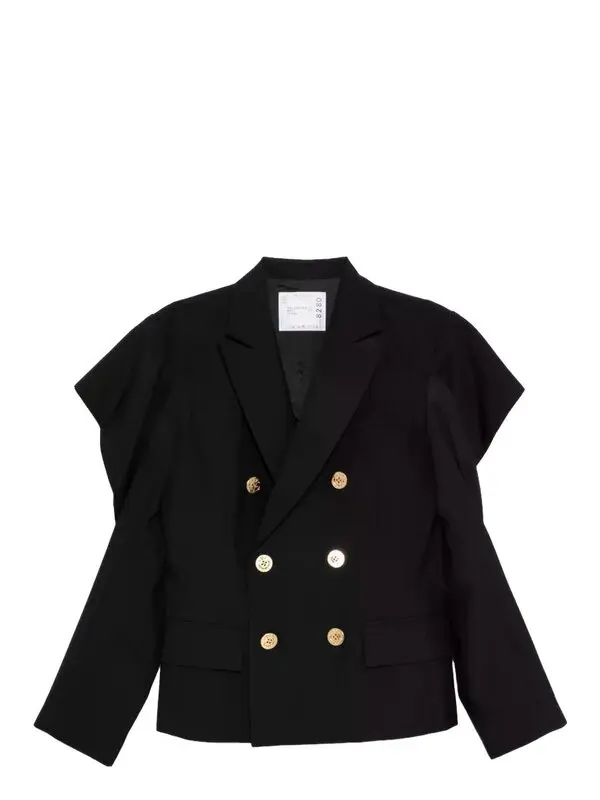 Sacai Double-breasted Blazer - Black
