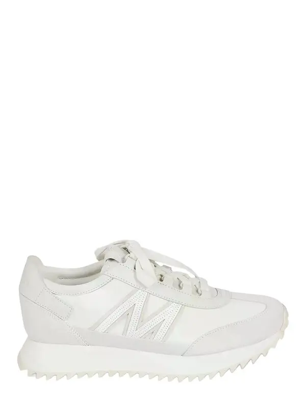 Moncler Pacey Nylon Leather Sneakers - White