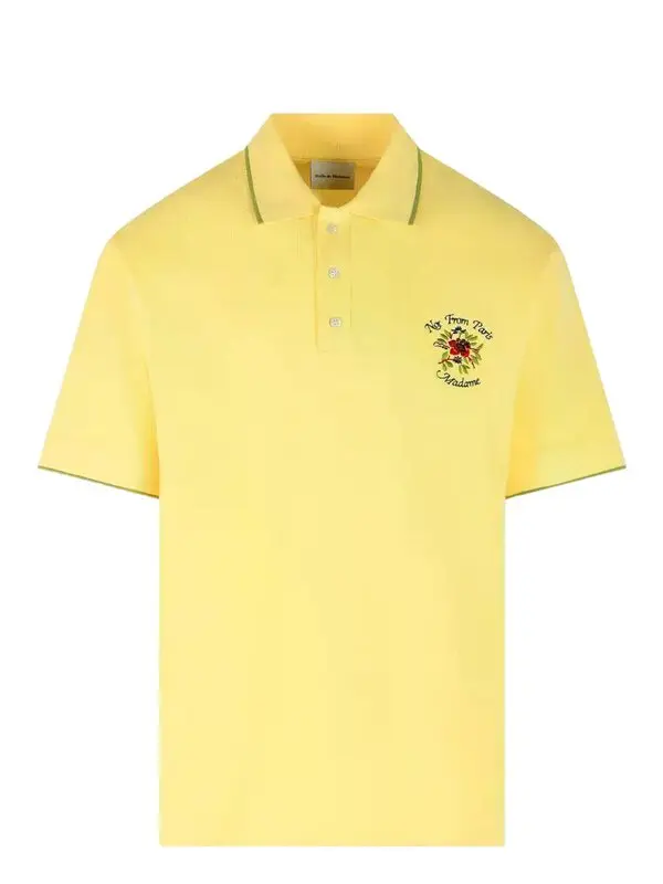 Drole De Monsieur Embroided Polo Shirt - Yellow