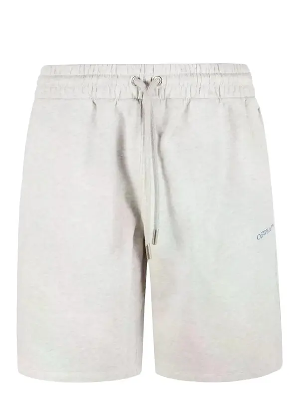 Off-White Graphic-print Drawstring Shorts - Grey