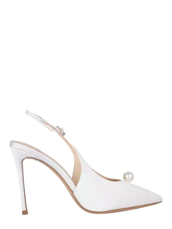 BLACK SUEDE STUDIO Reina Point-toe Slingback Pumps - White