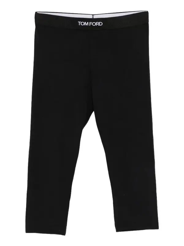 TOM FORD Logo-waistband Trousers - Black