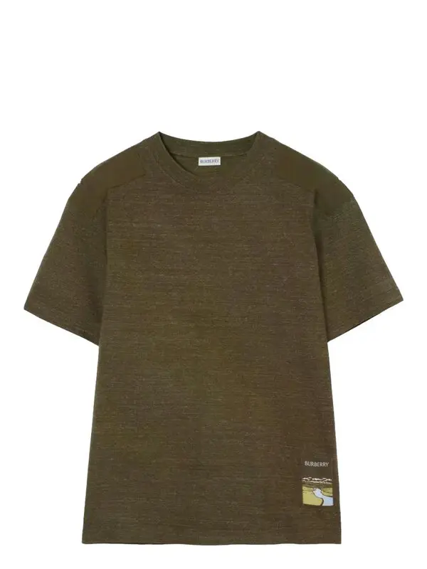 Burberry Landscape Label Panelled T-shirt - Green